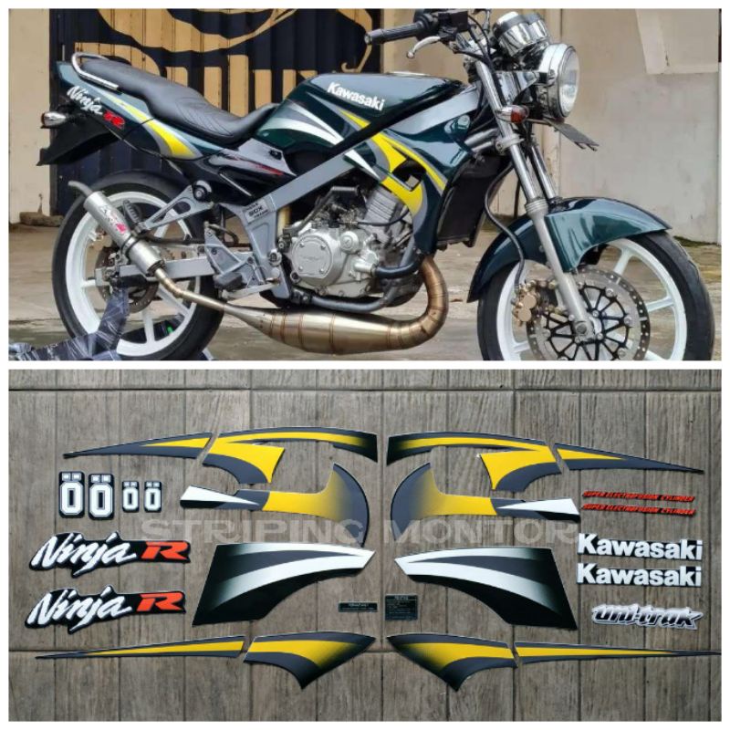 Jual Lis Striping Sticker Ninja R Kis Tahun 2003 Hijau Botol | Shopee ...
