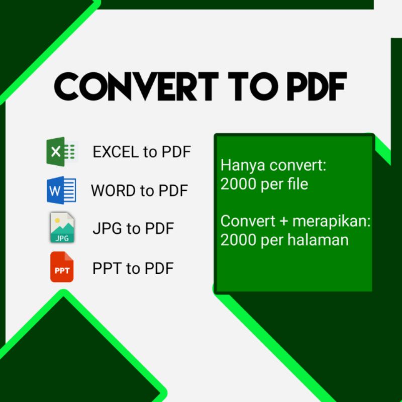 Jual Convert File ke PDF atau dari PDF ke Word, Excel, Jpg dan PPT ...
