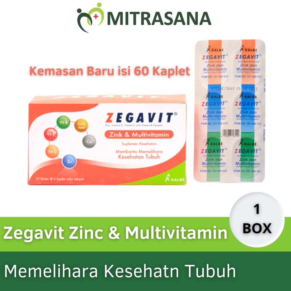 Jual Zegavit Zinc dan Multivitamin isi 60 Kaplet - Multivitamin ...