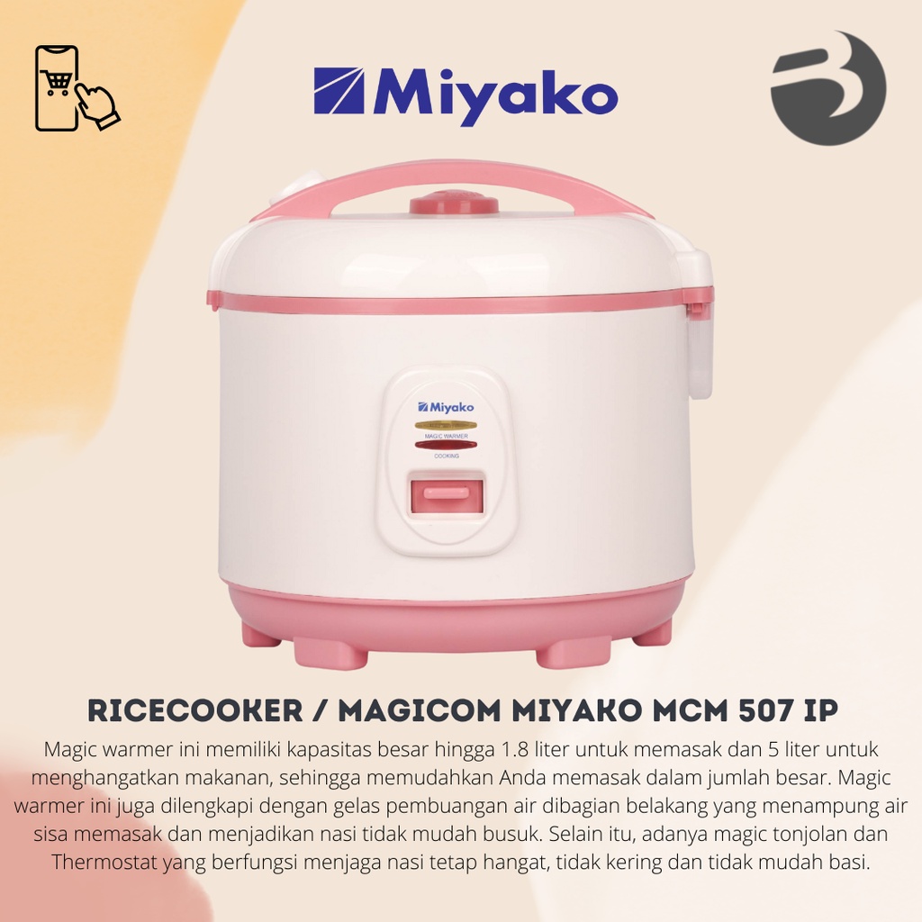 Jual RICECOOKER / MAGICOM MIYAKO MCM 507 IP | Shopee Indonesia
