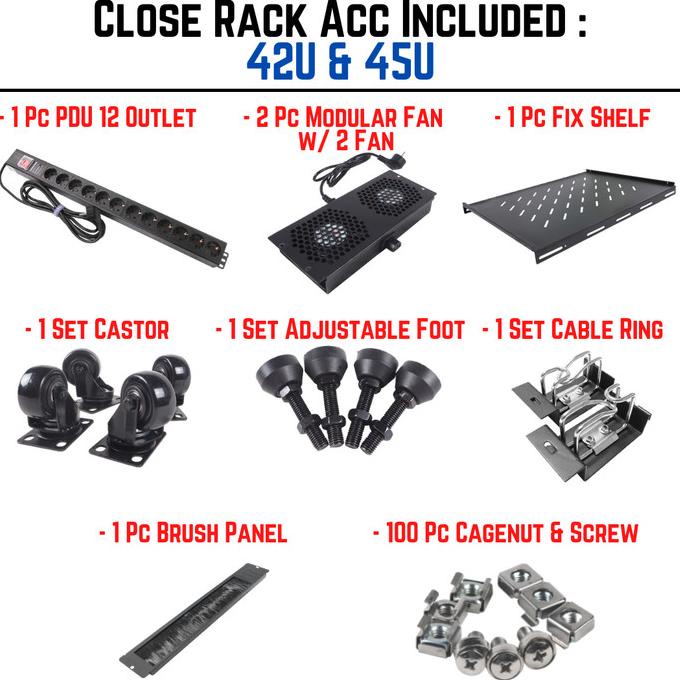 Jual Indorack Close Rack 45U Depth 900Mm Glass Door - Ir9045G No Abba ...