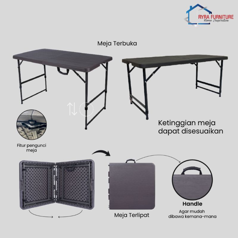 Jual MEJA SERBAGUNA/MEJA LIPAT OUTDOOR/MEJA KANTIN/MEJA TAMAN DENGAN ...