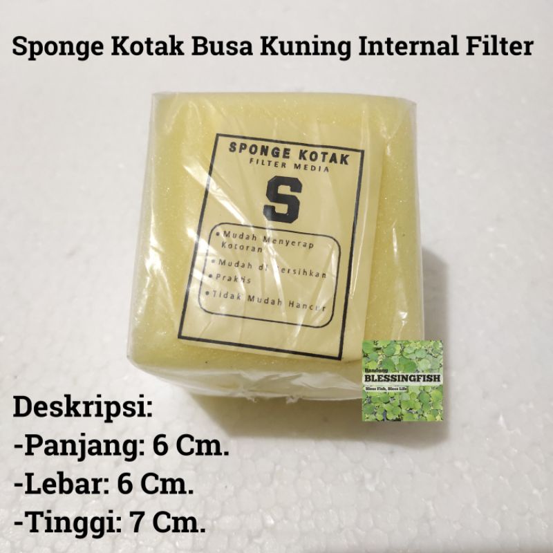 Jual Busa Kotak Sponge Kotak 6x6x7Cm Busa Kuning Internal Filter ...