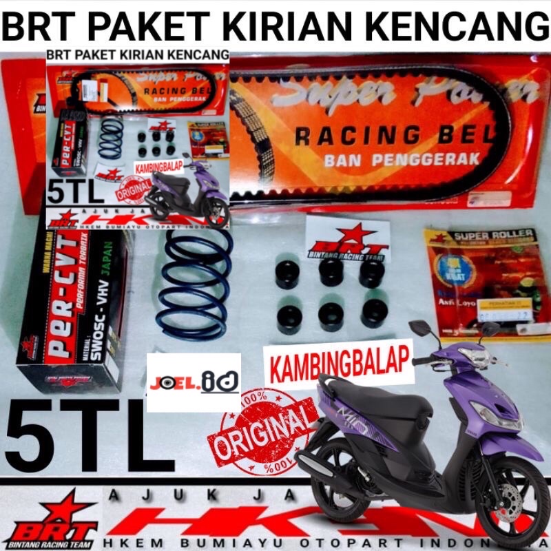 Jual PAKET KIRIAN KENCANG BRT MIO SPORTY MIO KARBU SOUL NOUVO Z LELE FINO KARBU V-BELT ROLLER ...