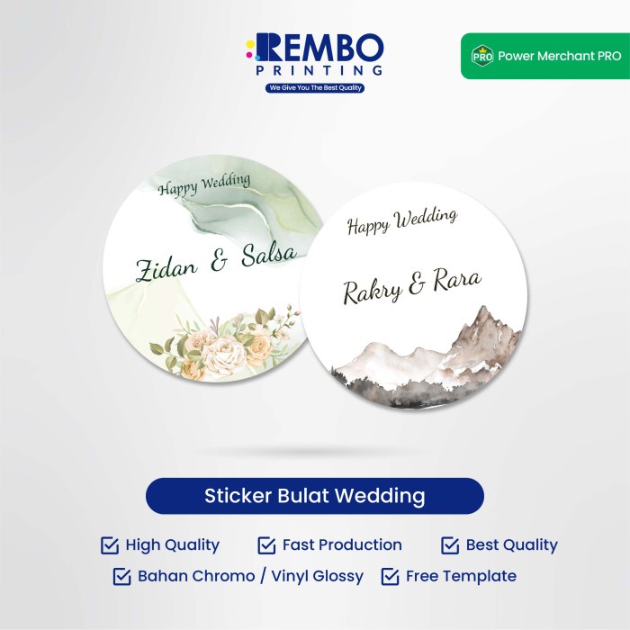 Jual Souvenir Sticker Wedding/Stiker Nikah/Souvenir Nikah/Sticker Bulat ...