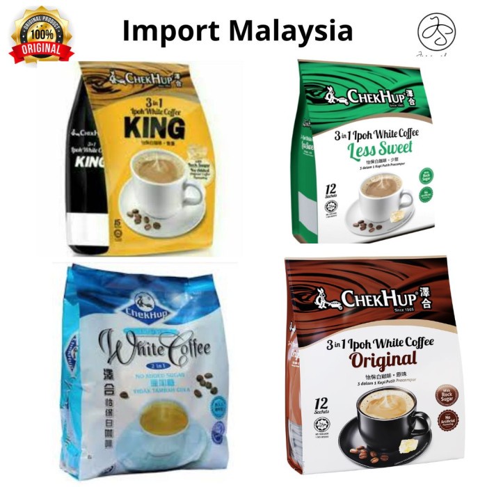 Jual KOPI CHEK HUP 3 IN 1 IPOH WHITE COFFEE ALL VARIAN IMPORT MALAYSIA | Shopee Indonesia