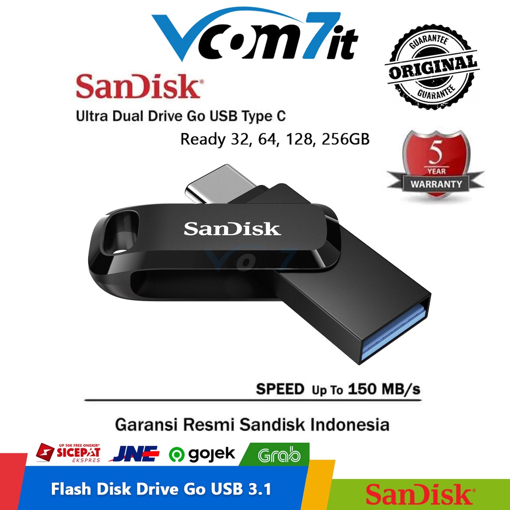 Jual Sandisk OTG USB Type-C USb 3.1 Ultra Dual Drive Go 32GB 64GB 128GB ...