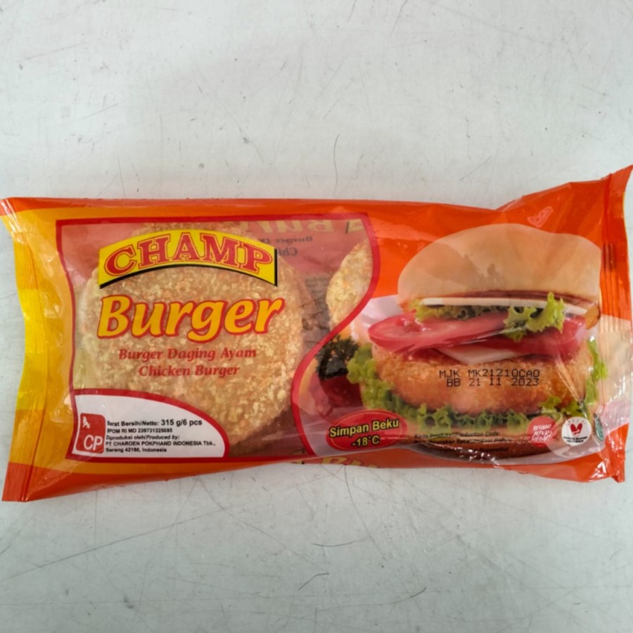 Jual Champ Burger Chicken / Champ Burger Daging Ayam 315 Gr /Nugget ...
