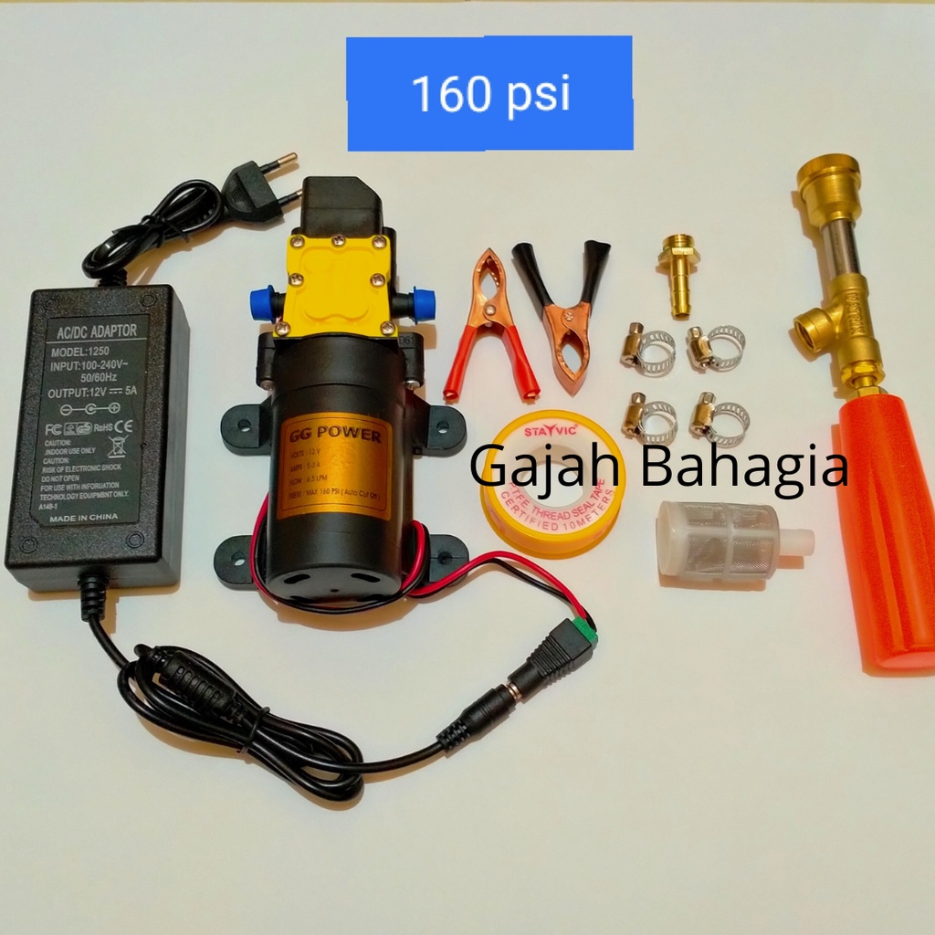Jual Alat Steam 160 PSI 5A Paket Pompa DC 12 volt Cuci Motor Mobil AC ...