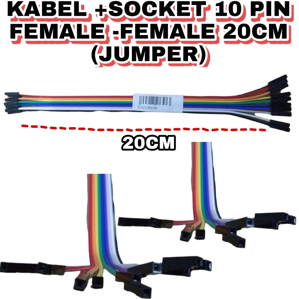 Jual KABEL +SOCKET 10 PIN FEMALE-FEMALE 20CM (JUMPER) /5 PCS | Shopee ...