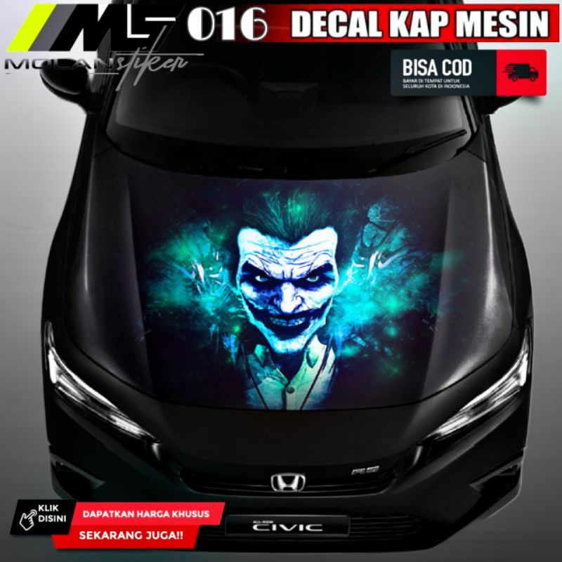 Jual Decal Sticker Striping Variasi Kap Mesin Mobil Joker Decal Kap ...