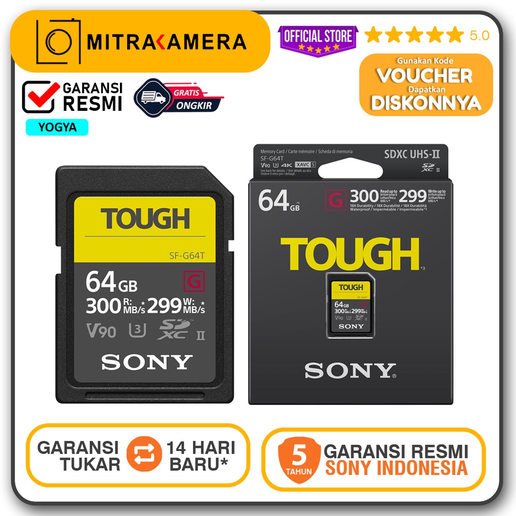 Jual Memory 64GB SF-G TOUGH Series UHS-II SDXC Memory Card | Shopee ...