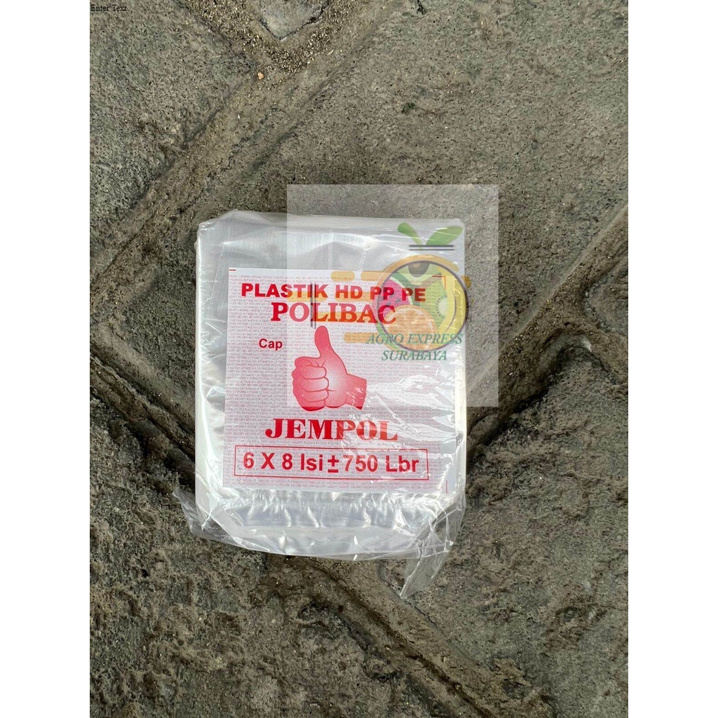 Jual Plastik Polibac HD PP PE cap JEMPOL ukuran 6x8 isi 750 lbr ...