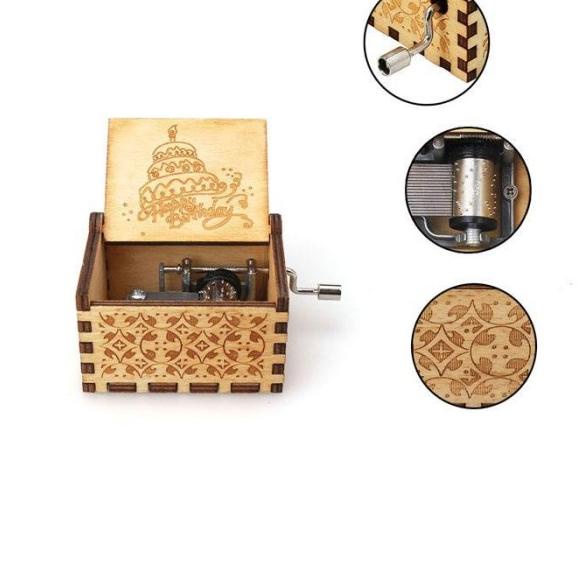 Jual Kotak Musik Kayu Antik Wooden Music Box Happy Birthday Kotak Music ...