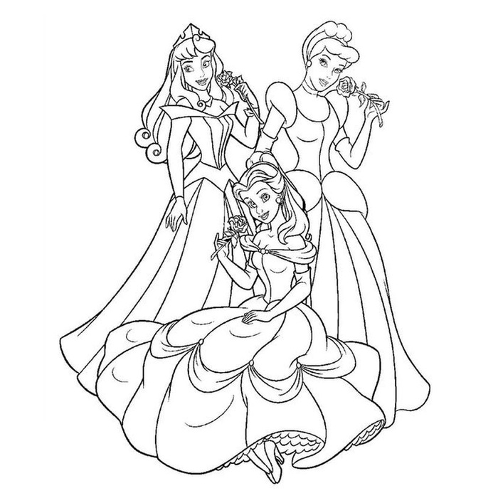 Jual Gambar Sketsa Mewarnai / Princes Disney / Part 1 / Gambar Sketsa ...