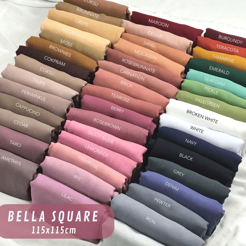 Jual [ambishijab] Bella Square Hijab Segiempat Polycotton Hycon Polos - Kerudung Perempuan Bahan ...