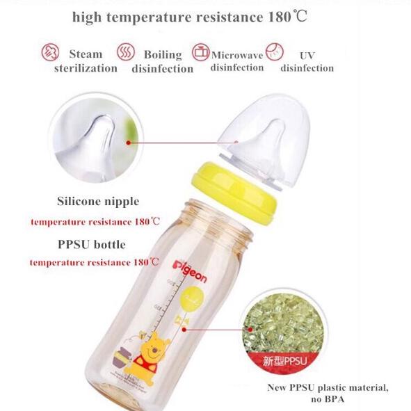 Jual Pigeon PPSU Wide Neck Disney Mickey Pooh 240ml - Animal Yellow | Shopee Indonesia