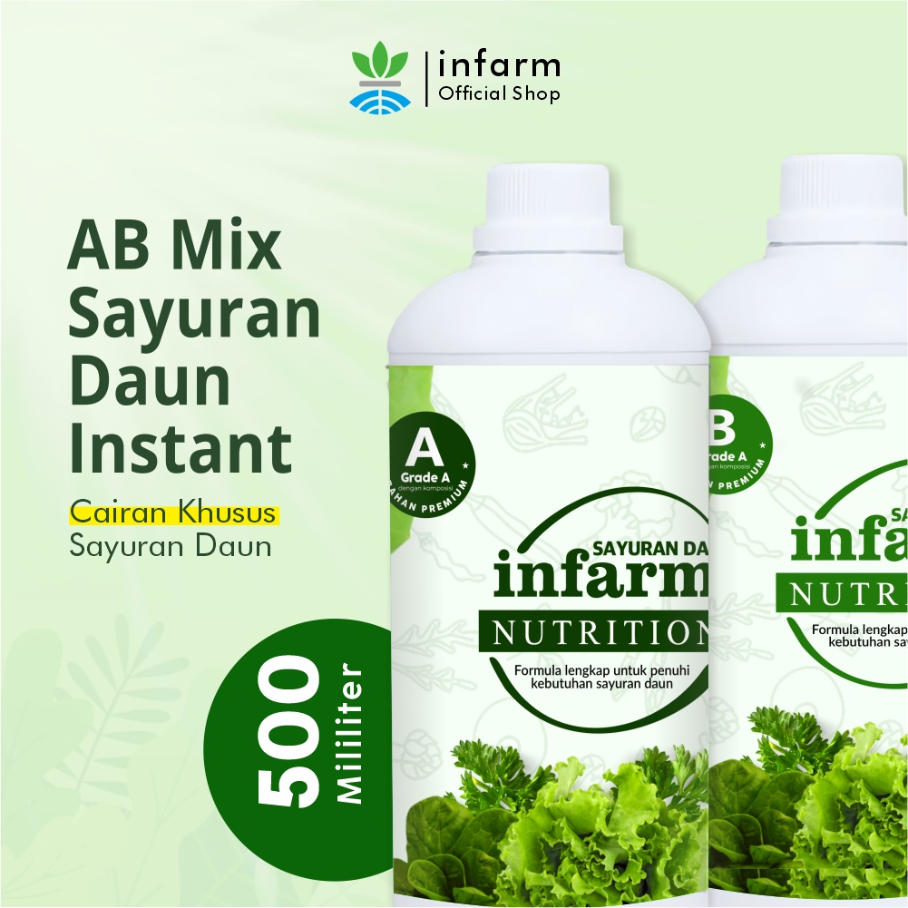 Jual INFARM - Nutrisi Ab Mix Sayuran Instant 500 ML Pupuk Hidroponik Dan Konvensional Tanah ...