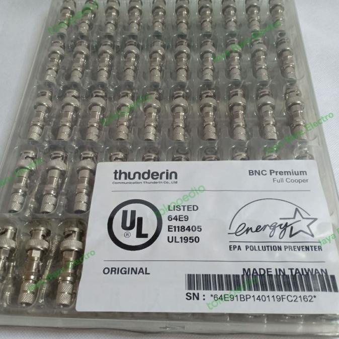 Jual Conector Bnc Taiwan Thunderin Original Konektor 1 Pak Isi 50 Pcs ...