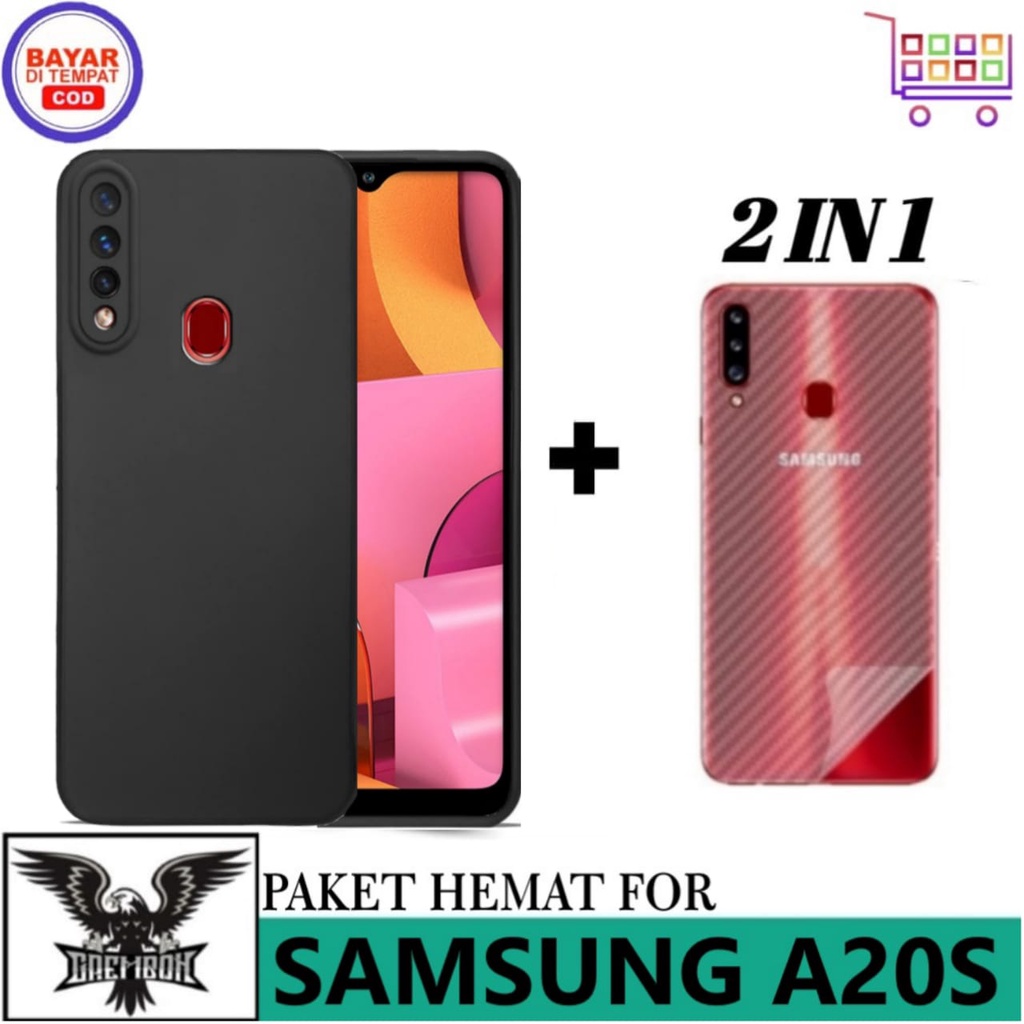 Jual PROMO 2IN1 CASE SAMSUNG GALAXY A20S SOFT CASE PRO CAM FREE GARSKIN ...