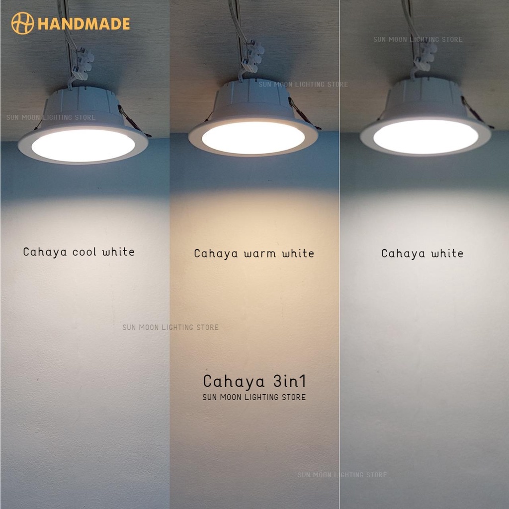 Jual Lampu downlight inbow 3warna bulat led 7w 12w 18w cahaya 3in1 ...