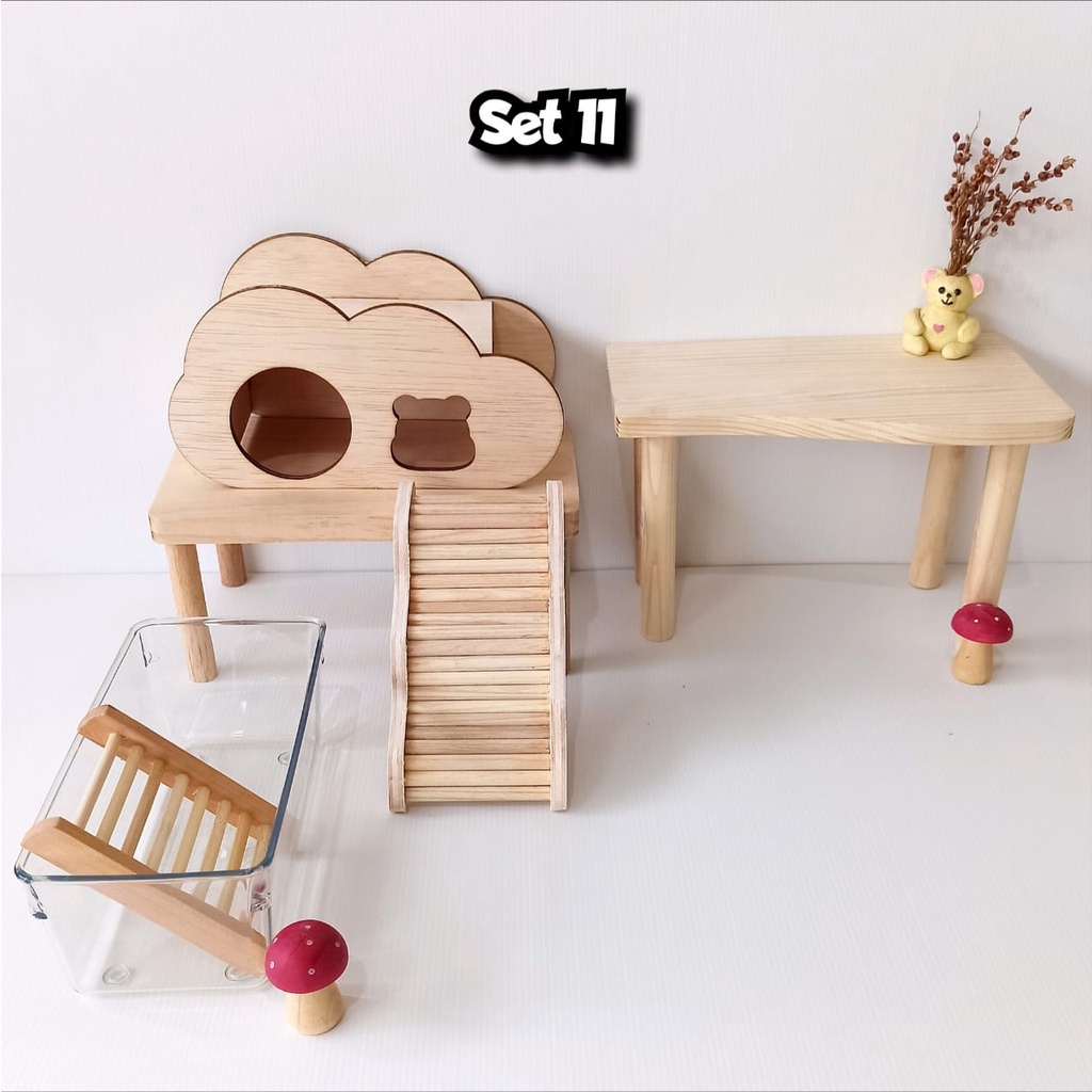 Jual Set Perlengkapan Dekorasi Kandang Meja Platform Tangga Jembatan ...