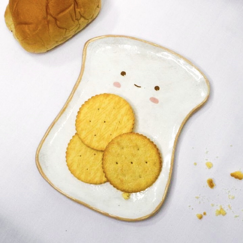 Jual Piring keramik karakter roti korea lucu | Handmade Ceramic Plate ...