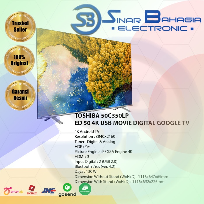 Jual TOSHIBA 50C350LP LED 50 4K USB MOVIE DIGITAL GOOGLE TV (NEW ...