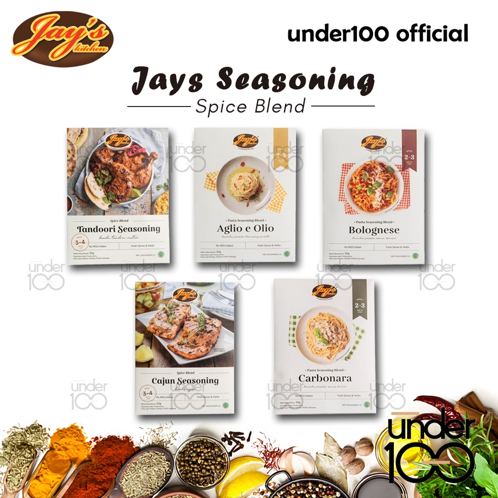 Jual Under100 Jay’s Jays Kitchen – Pasta Seasoning Blend 30 g Tandoori Seasoning | Cajun ...