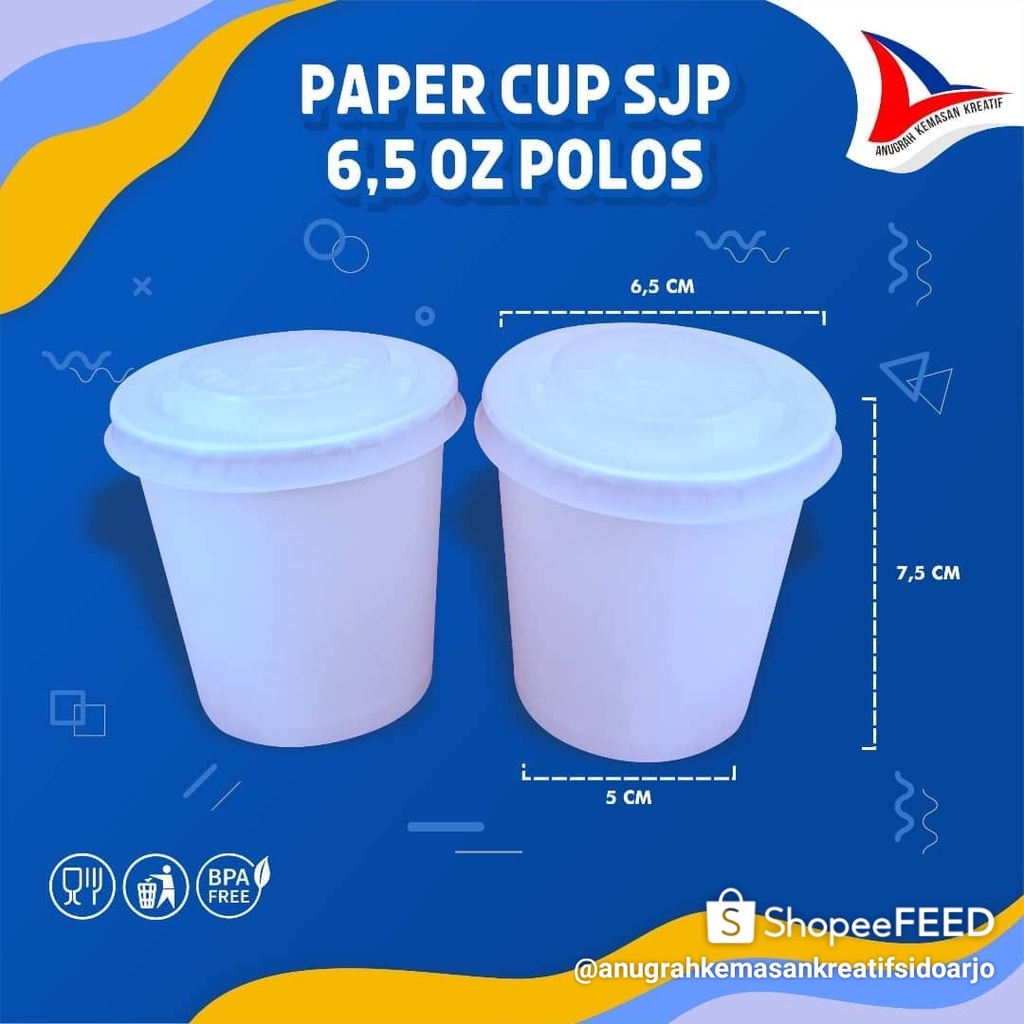 Jual Paper Cup Sjp 6,5 Oz Polos 210 Gsm / Gelas Kertas Kopi Isi 50 Pcs | Shopee Indonesia