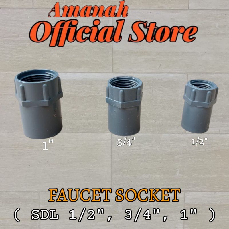 Jual FAUCET socket PVC Jaya TS 1/2" Inch 3/4" Inch 1 Inch - Fitting ...