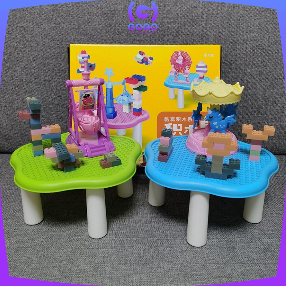 Jual GOGO-M212 Mainan Balok Susun Theme Park Mini Set Meja DIY Building ...