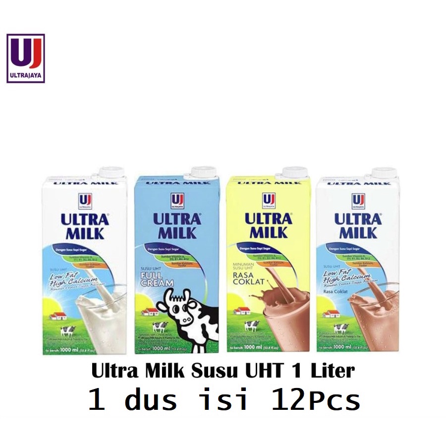 Jual Susu Ultra & Low Fat UHT 1 Liter isi 12 Pcs | Shopee Indonesia