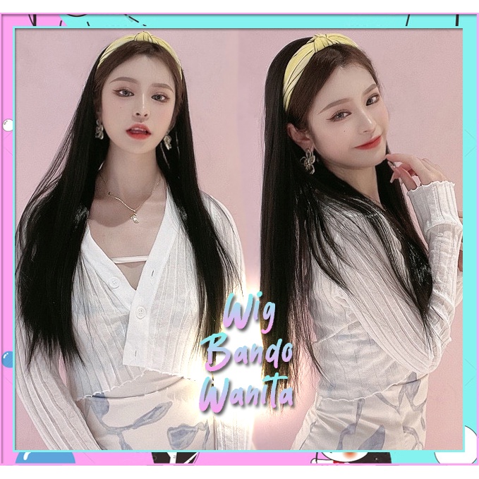 Jual Wig Bando Cantik Wanita Elegan Model Lurus Panjang Korean Version ...