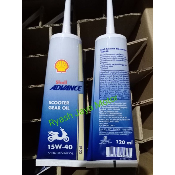 Jual Oli Gardan / gear cvt Shell 15-40w 120ml for Vario 110/125/150/PCX ...