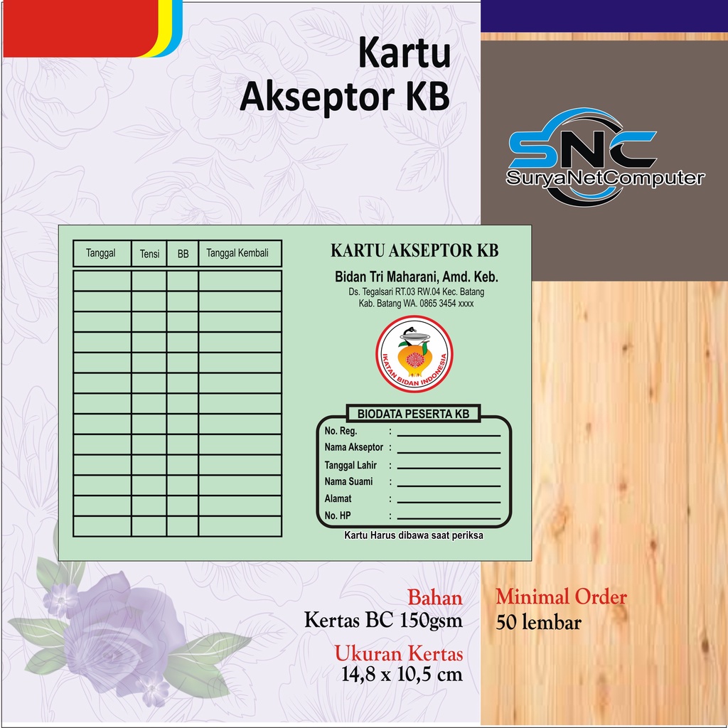 Jual KARTU AKSEPTOR KB / Kartu Peserta KB / Kartu Kb / Buku KB / Buku ...