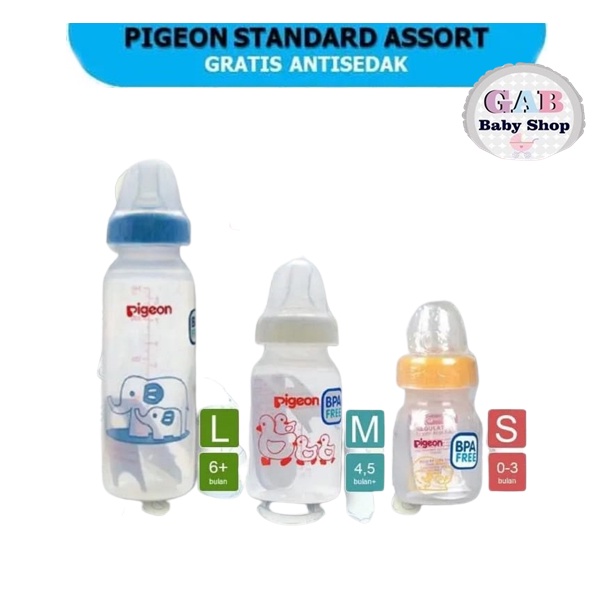 Jual PIGEON BABY Botol Susu Bayi Assorted Standard | Dot Nipple ...