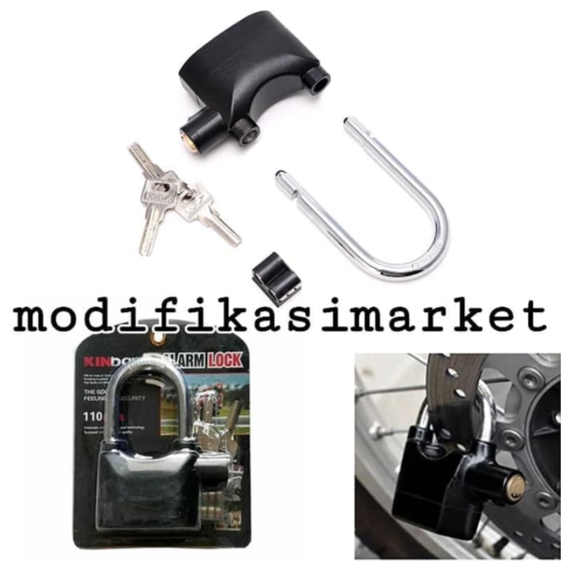 Jual GEMBOK ALARM SIRINE ANTI MALING PENGAMAN MOTOR RING PANJANG ...