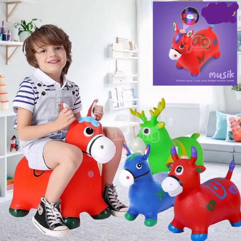 Jual MAINAN ANAK ANIMAL JUMPING KUDA DAN SAPI/KUDA KUDAAN KARET ANAK ...