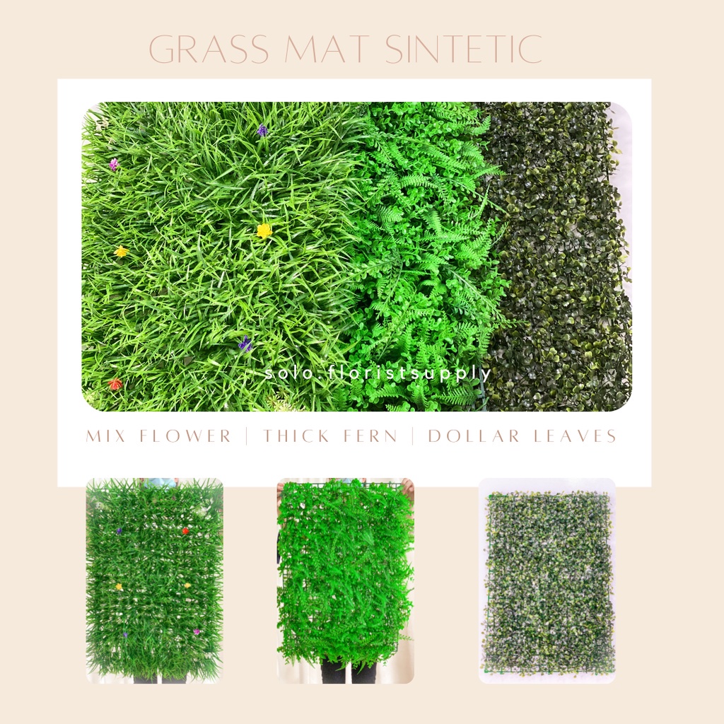 Jual [QD] GRASS MAT SINTETIC Daun / Daun alaska / Daun diNding ...