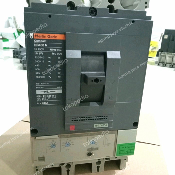 Jual MCCB BREAKER MERLIN GERIN NS 400N NS400 N 400A 400 AMPER 3P 3PHASE ...