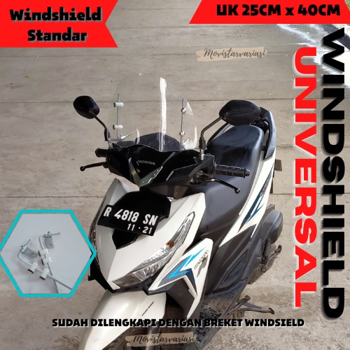 Jual Visor Ukuran 25cm x 40cm Standar Windshield Beat Windshield Scoopy ...