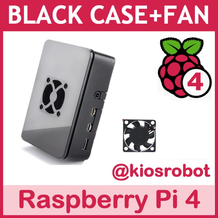 Jual Case Box Fan ABS Casing Black Lubang GPIO Raspberry Pi 4 dengan ...