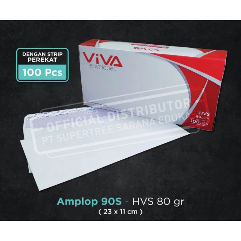 Jual Amplop Putih Jendela Kanan No.90 HVS 80 gr Viva (1Pack isi 100 ...