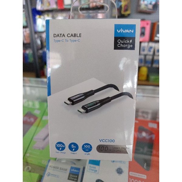 Jual Kabel Data Type C to USB C VIVAN VCC100 LED Quick Charge | Shopee ...