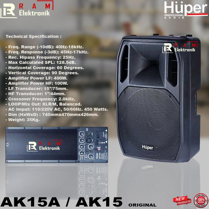 Jual Speaker Aktif 15 Inch Huper Ak15a Ak15 A Original Sni Harga 1