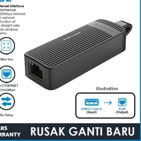 Jual ORICO USB to Ethernet LAN Adapter 100 Mbps - UTK-U2 - Hitam ...