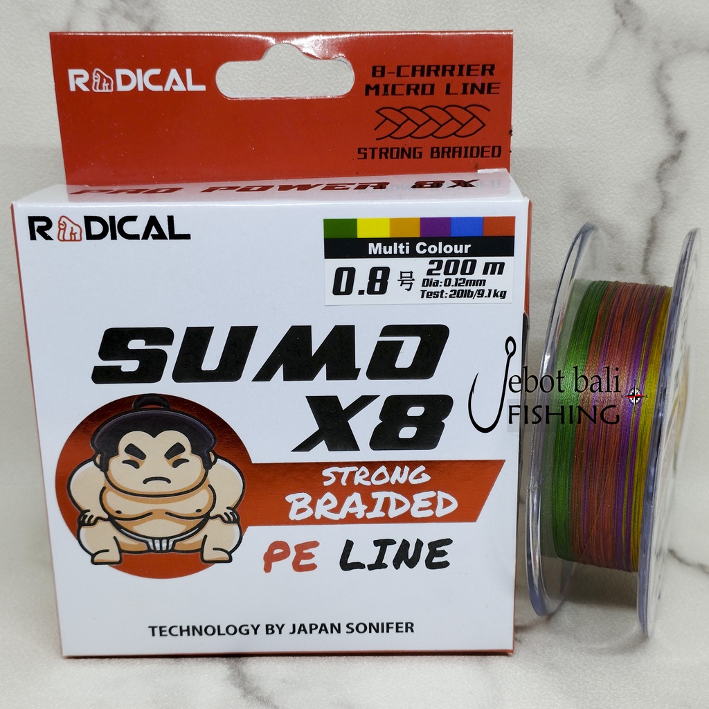 Jual Senar PE Radical Sumo X8 - PE 0.6 0.8 1.0 1.5 200 300 meter - Tali ...