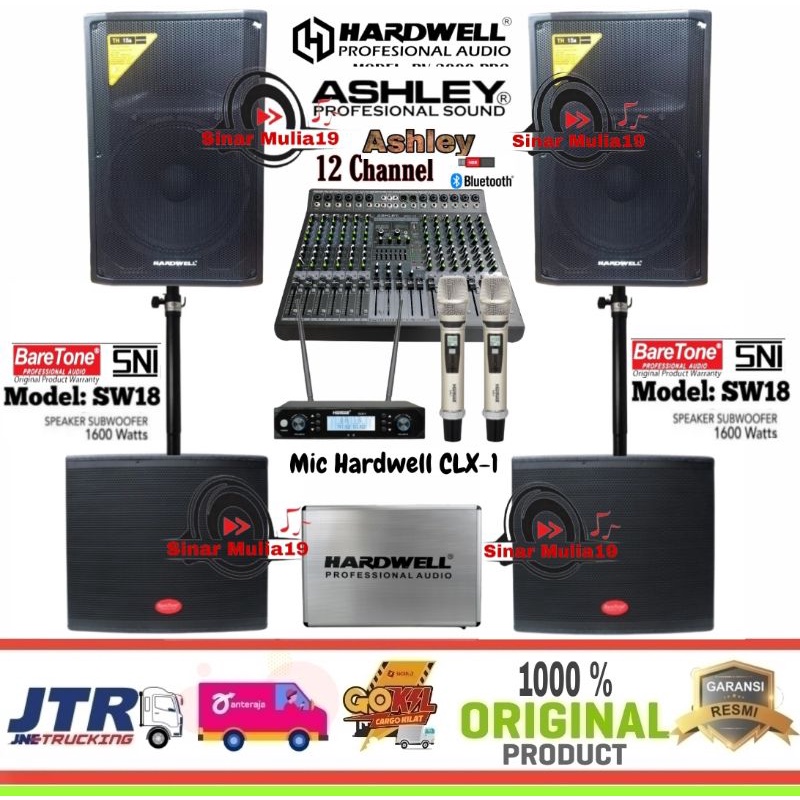 Jual Paket Sound System 2 Subwoofer BareTone SW18"18 Speaker Aktif ...