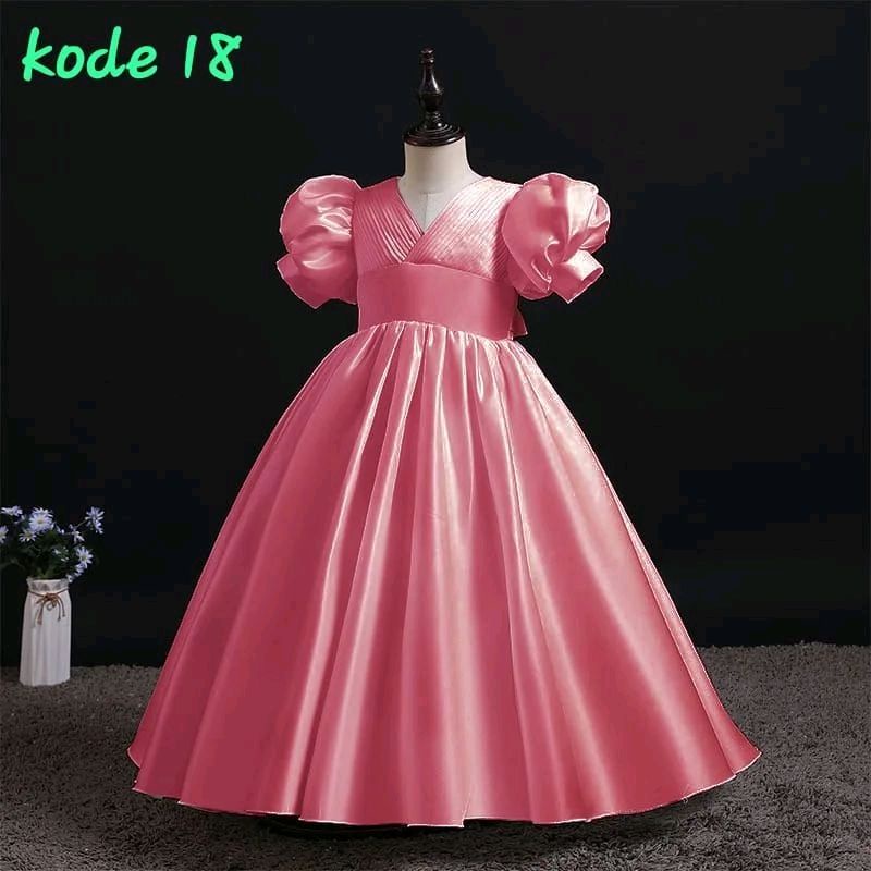 Jual santa Ready dress satin anak dress natal anak dress pesta anak ...